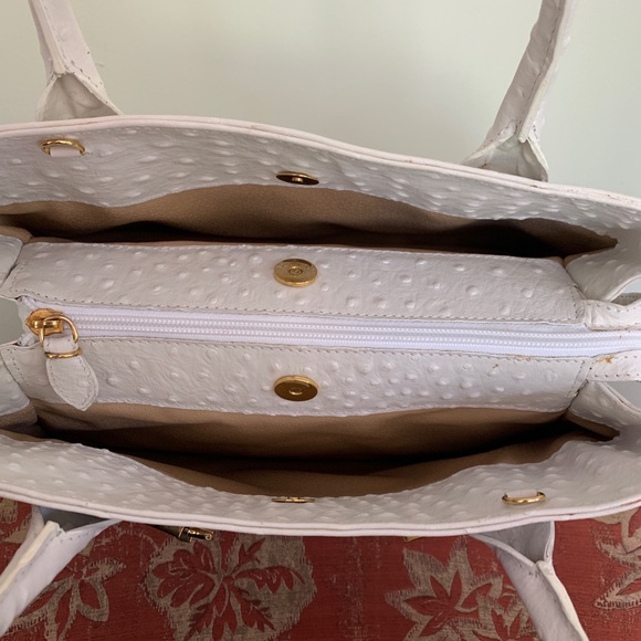 stefano bravo | Bags | Stefano Bravo White Ostrich Leather Shoulder Bag ...